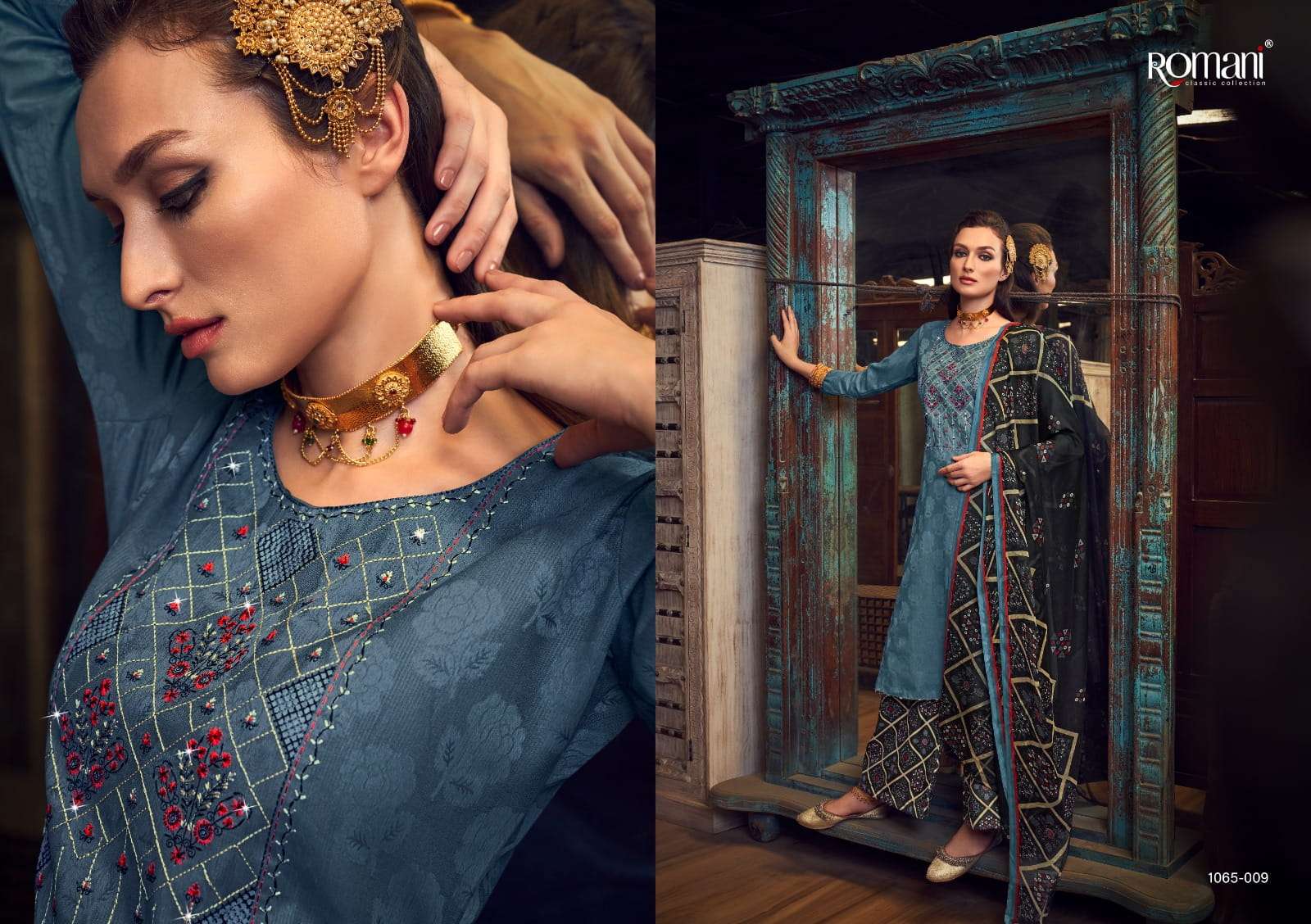 MANVIKA BY ROMANI 1065-001 TO 1065-010 SERIES COTTON EMBROIDERY DRESSES