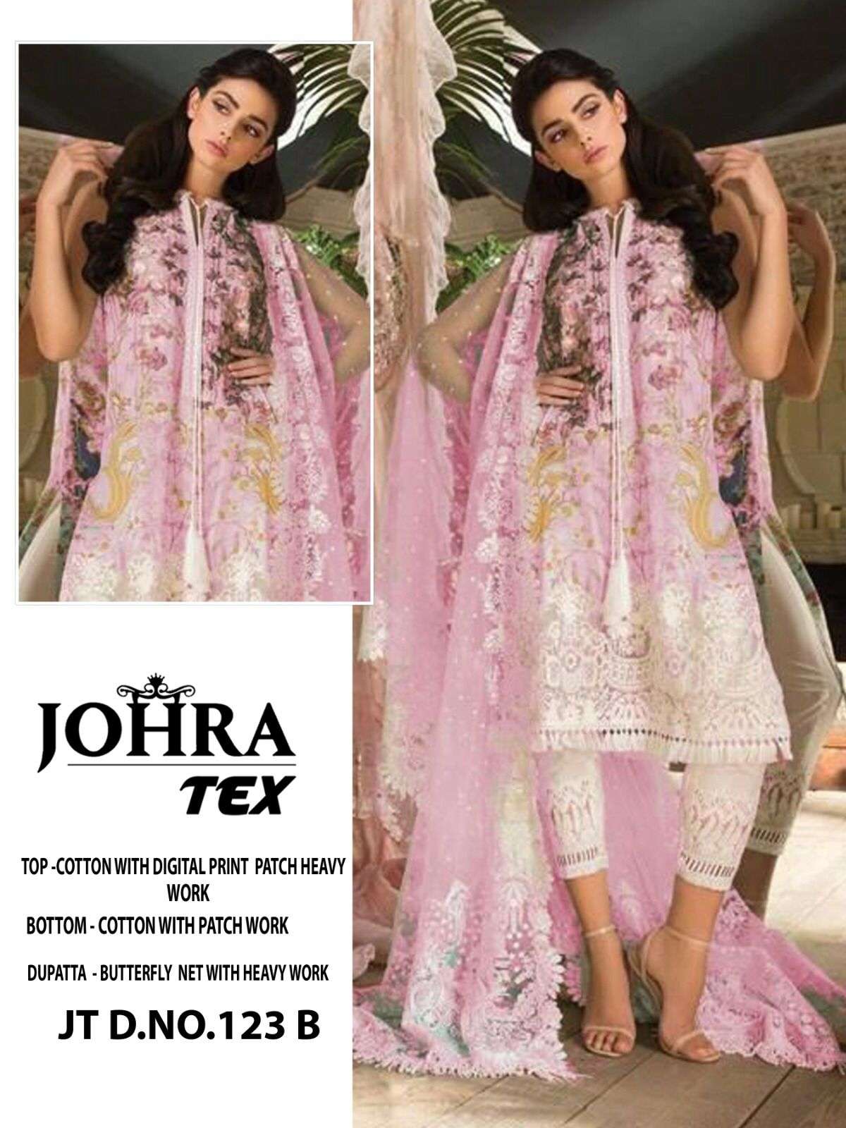 JT-123 COLOURS BY JOHRA TEX LAWN COTTON HEAVY EMBROIDERY PAKISTANI DRESS